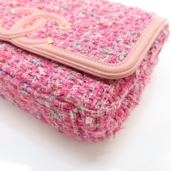 CHANEL | Bags | Chanel Medium Pink Tweed Cc Filigree Flap | Poshmark